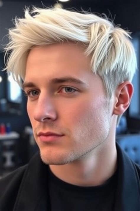 35 Modern Men Hairstyles Frosty Platinum Blonde Male Haircut