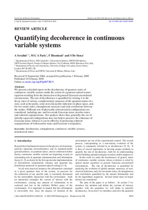 pdf quantifying decoherence in continuous variable systems de siena