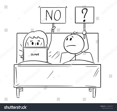 Cartoon Stick Drawing Conceptual Illustration Couple Stock Vector Royalty Free