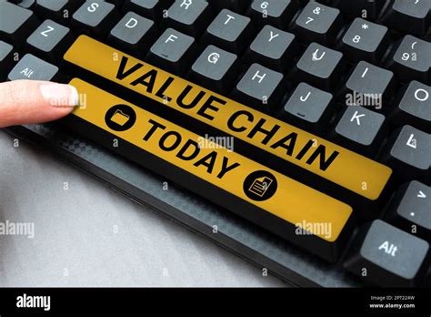 Hand Writing Sign Value Chain Concept Meaning Set Of Functional