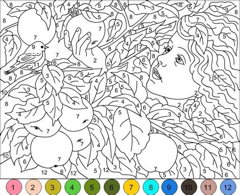 Adult And Advanced Color By Number Coloring Page