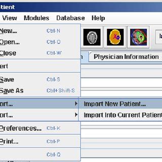 XML Import Export Menu In The Patient Module Download Scientific Diagram