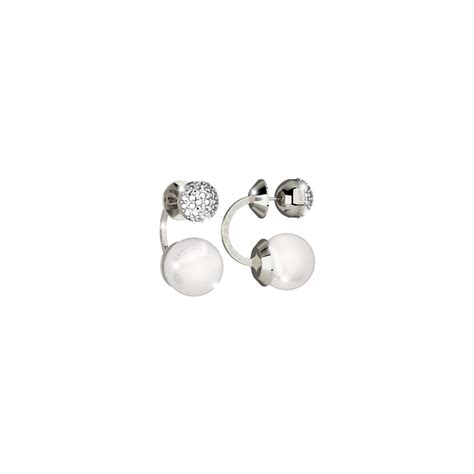 Rebecca Silver Pearl Small Half Hoops Earrings Threader Earrings