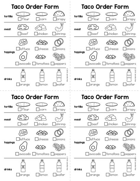 Taco Restaurant Dramatic Play Printables Early Learning Ideas