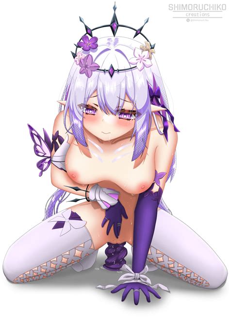 Rule 34 Absurdres Arm Support Artist Name Bare Shoulders Black Crown Black Tiara Blush Breasts