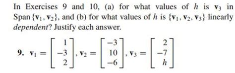 solved in exercises 9 and 10 a for what values of h is v3