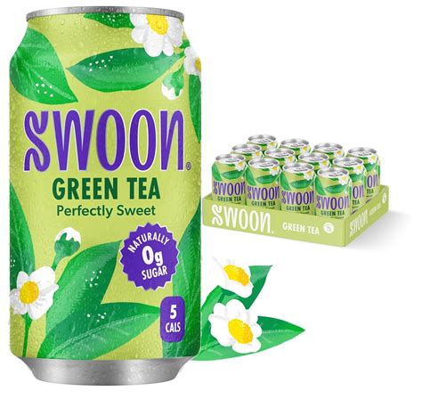 12oz Swoon Zero Sugar Green Tea Refreshing Drink Pack Of 12