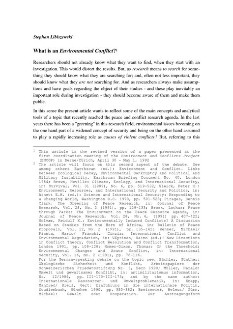 SOLUTION Conflict Resolution Class Lectures Environmental Conflict Introduction