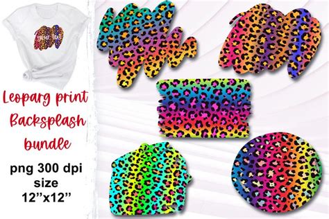 Leopard Print Sublimation Leopard Rainbow Backsplash Bundle
