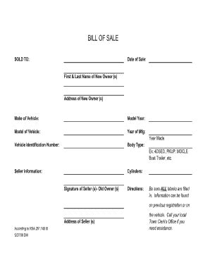 Bill Of Sale With Lien Fill And Sign Printable Template Online