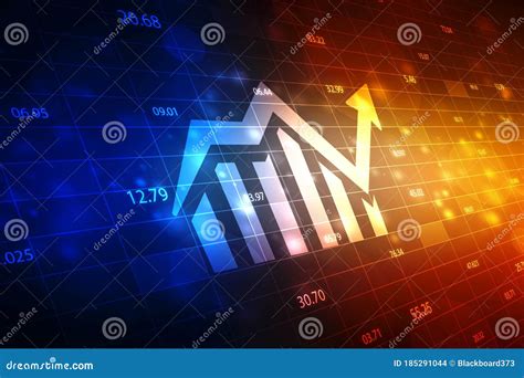 Futuristic Raise Arrow Chart Digital Transformation Abstract Technology Background Business