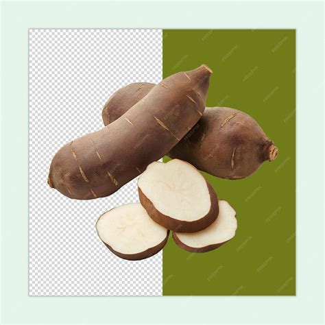 Yam Root Vegetable Sweet Potato Isolated Whole Yam With Slice