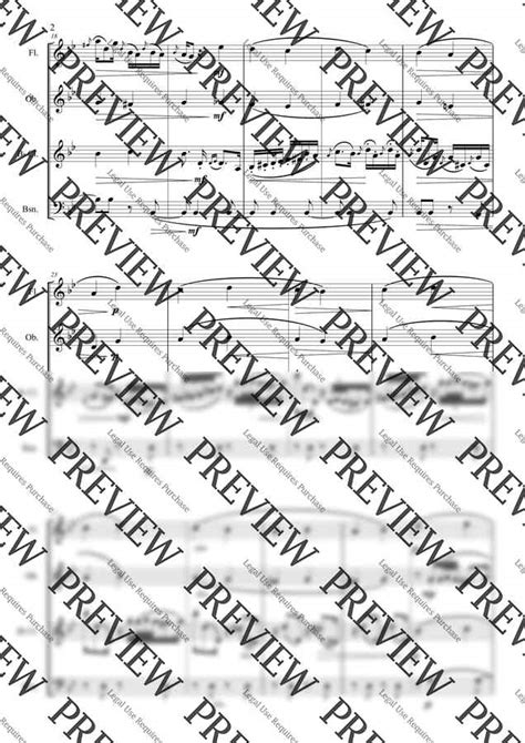 악보 Tschaikowsky 차이콥스키 사계 March 목관 4중주 By 클로드 Claude