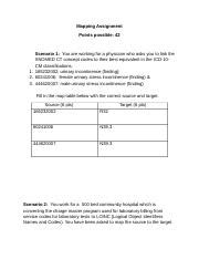 Data Mapping Assignment Ms Docx Mapping Assignment Points Possible Scenario You Are