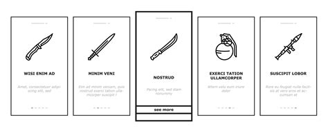 Weapon War Gun Military Army Onboarding Icons Set Vector 23245214 Vector Art At Vecteezy