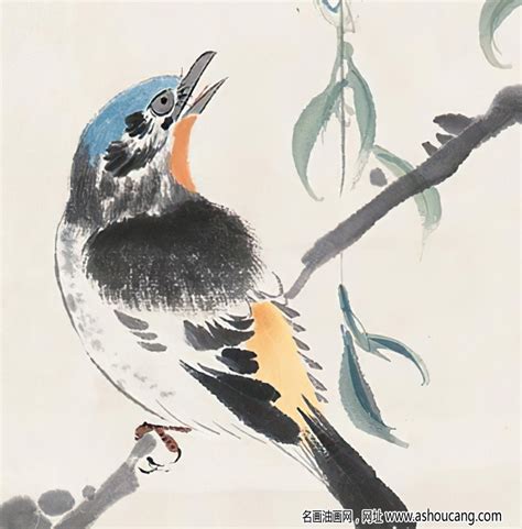 江寒汀国画 独鸟 高清大图下载 名画油画网