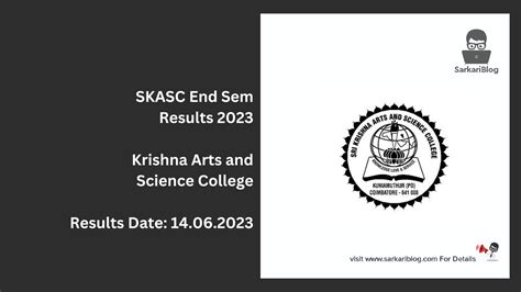 Skasc End Sem Results 2023 End Semester