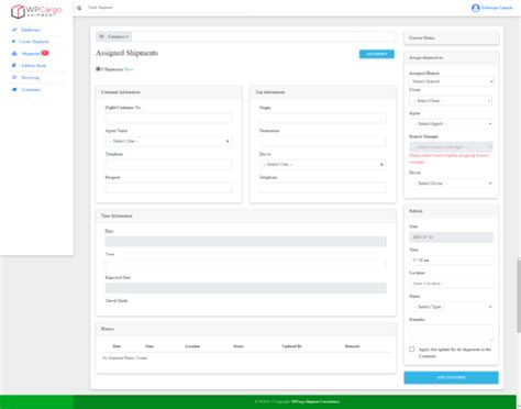Wpcargo Shipment Container Add Ons Wpcargo Track And Trace System