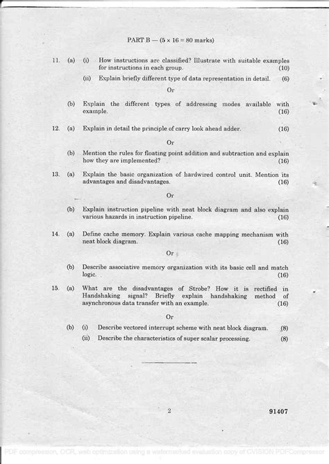Anna University Ec 2303 Ec 53 10144 Ec 605 Computer Architecture And Organisation For