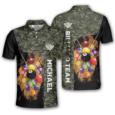 Fire Pool Balls Custom Billiard Shirts For Men Primesty