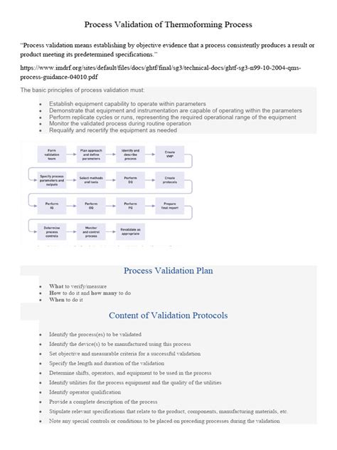 Process Validation Of Thermoforming Process Pdf Verification And Validation Specification