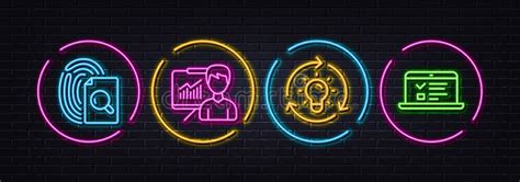 Presentation Inspect And Idea Minimal Line Icons For Web Application Printing Neon Laser 3d