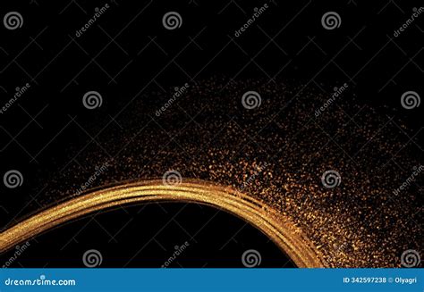 Golden Brush Stroke Abstract Gold Luxury Wave Line On Black Background