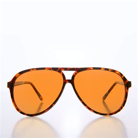 Simple Amber Polarized Lens Aviator Homer Sunglass Museum