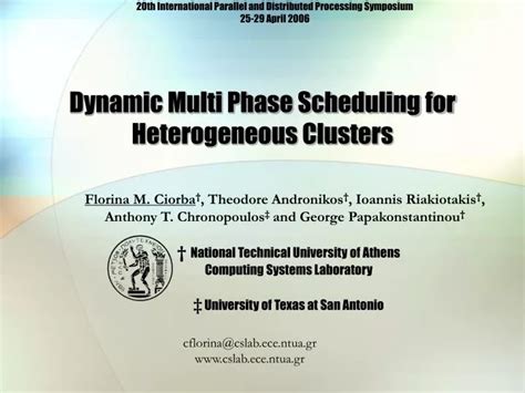 Ppt Dynamic Multi Phase Scheduling For Heterogeneous Clusters Powerpoint Presentation Id4051323