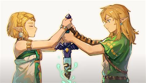 Link And Princess Zelda The Legend Of Zelda And More Drawn By Wufaxianshi Cnd Danbooru