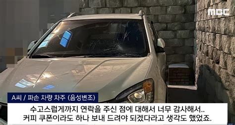 자동차 앞 유리 파손 사건의 진실 이슈유머 덕질사이트