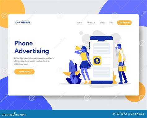 landing page template of mobile phone advertising concept modern flat design concept of web