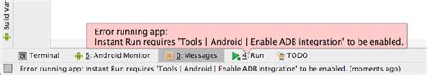 Error Running App Instant Run Requires Enable Adb Integration Skptricks