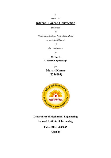 Internal Forced Convection Pdf Physics Science