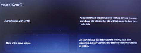 Solved What Is OAuth Authentication With An O An Open Chegg