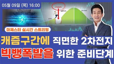 캐즘chasm구간에 직면한 2차전지빅뱅폭발을 위한 준비단계 마제스터 공개방송240509 2차전지 나스닥 엔비디아