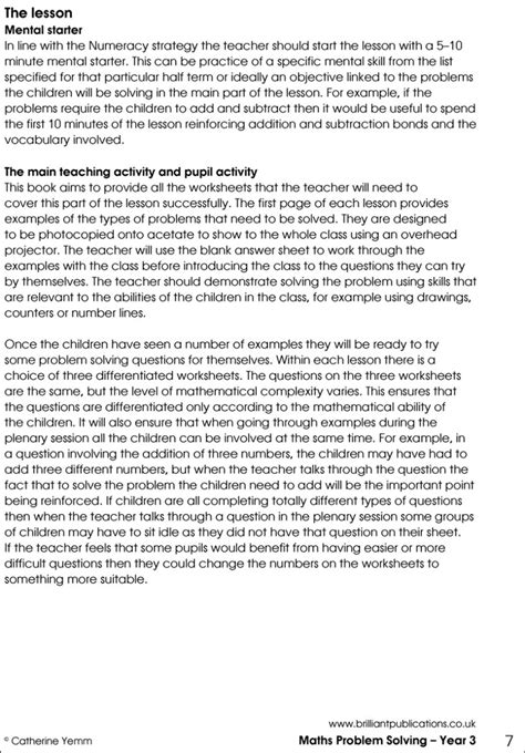 Maths Problem Solving Year 3