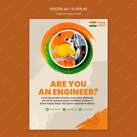 Free Psd Flyer For Engineers Day Celebration