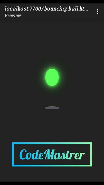 Bouncing Ball Html Css Codemasters Shorts Youtube