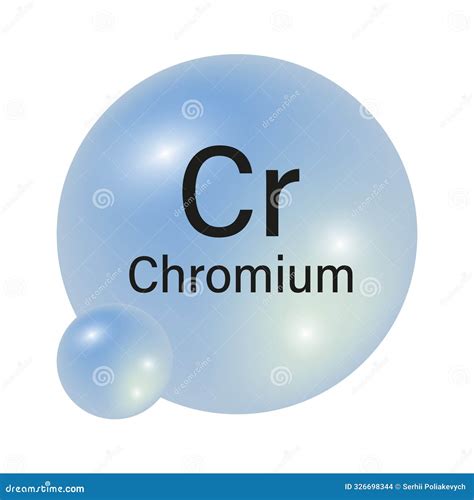 Chromium Element Icon Shiny Blue Sphere Cr Periodic Symbol Vector Chromium Element Icon Shiny Blue Sphere Cr Periodic Symbol Vector