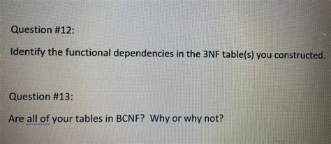 Solved The Original Data Set Is In The Normalization Lab