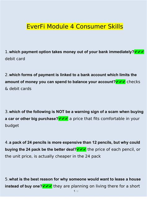 EVERFI Module 1 7 BUNDLED TOGETHER Questions And Answers 2023