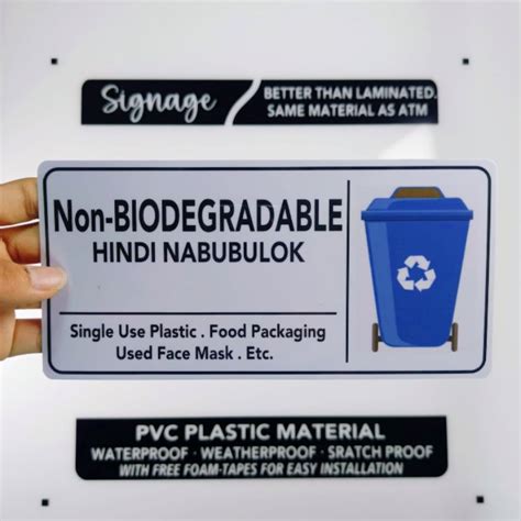 Signage Non Biodegradable Hindi Nabubulok Pvc Plastic Material Signage Shopee Philippines