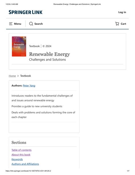 Pdf Renewable Energy Challenges And Solutions