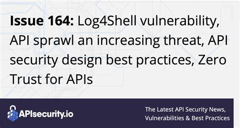 Issue 164 Log4Shell Vulnerability API Sprawl An Increasing Threat API Security Design Best