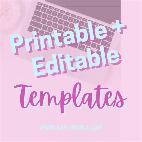 Printable Editable Templates With Computer Desk Background By Using