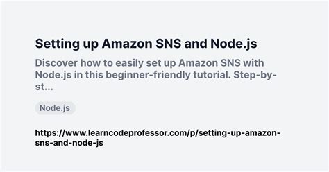 setting up amazon sns and node js learncodeprofessor