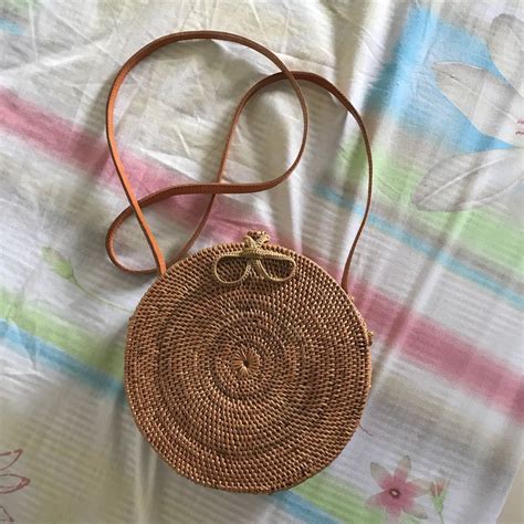 Round Rattan Batik Sling Bag Womens Fashion Bags And Wallets Beach