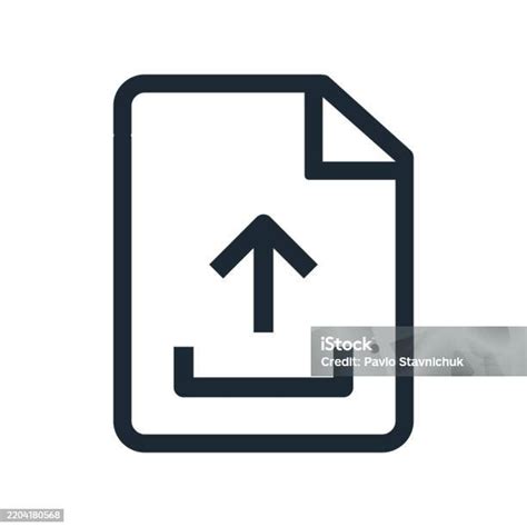파일 업로드 라인 아이콘 화살표와 함께 문서 보내기 벡터 0명에 대한 스톡 벡터 아트 및 기타 이미지 0명 네트워크 서버 다운로드 Istock