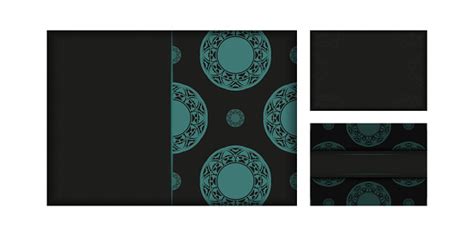 텍스트와 추상 장식을 위한 장소로 초대를 준비합니다 파란색 패턴의 블랙 컬러의 인쇄 디자인 엽서를 위한 고급스러운 템플릿 0명에 대한 스톡 벡터 아트 및 기타 이미지